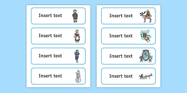 The Snow Queen Story Editable Labels (teacher made)