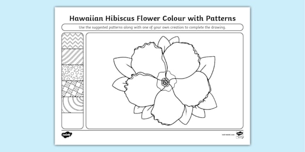 hawaiian flower coloring sheet