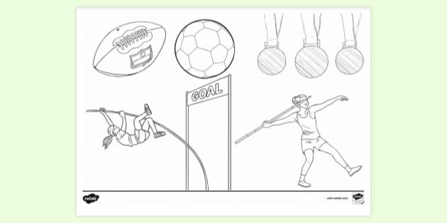 coloring pages of athletic kids