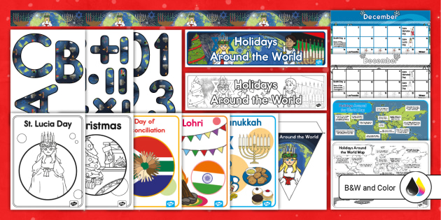 Holidays Around the World Bulletin Board Pack (teacher made)