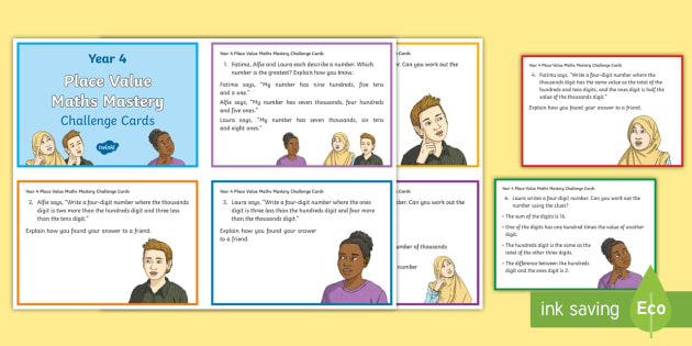 Year 4 Recognising Place Value Maths Mastery Challenge Cards Year 4 Recognising Place Value Maths Mastery Challenge Cards