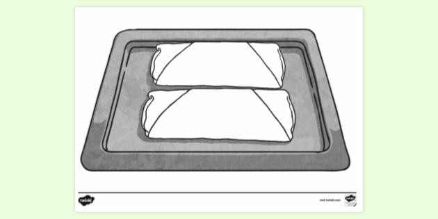 FREE! - Spring Rolls on Tray Colouring | Colouring Sheet