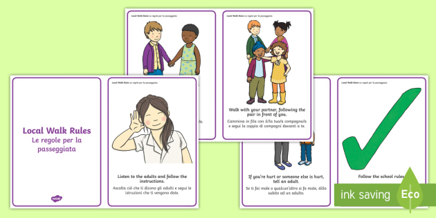 Local Walk Display Posters English/Italian - Local Walk Rules Posters