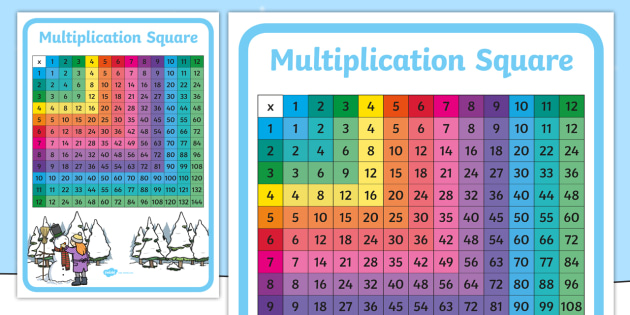 Winter Themed 1 To 120 Multiplication Square Winter Themed 1 100