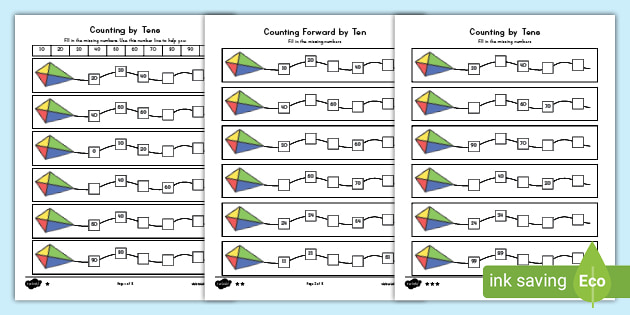 Ten More or Less Worksheets (teacher made)