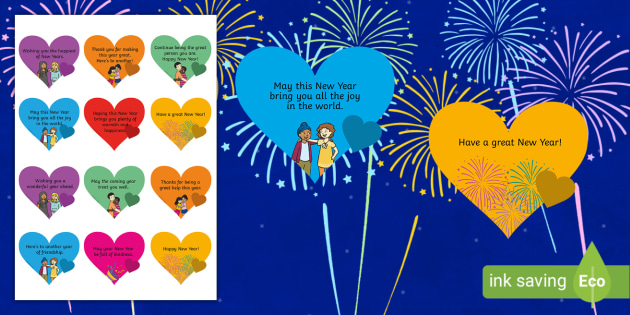 FREE! - New Year Kindness Quote Hearts | Resources | Twinkl