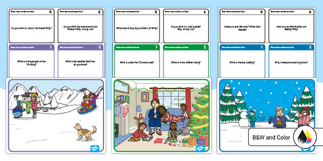 Winter Scene and Question Cards (teacher made)