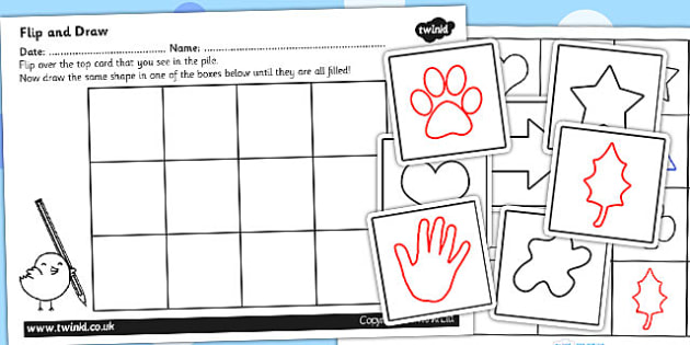Flip and Draw Fine Motor Skills Sheets and Cards Activity