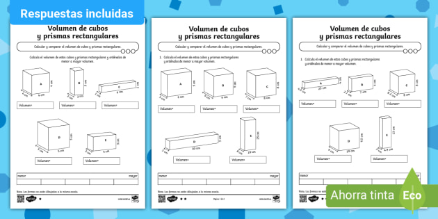 Hoja De Trabajo Para Calcular El Volumen Medida De Volumen Hojas De