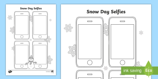 Snow Day Selfies Worksheet (teacher made)