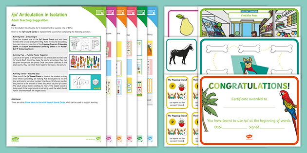 /p/ Sound Articulation Complete Pack (teacher made)
