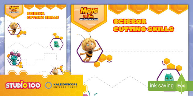 Maya the Bee 3: Cutting Skills Activity Sheet