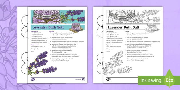 Mother's Day Lavender Bath Salt Recipe