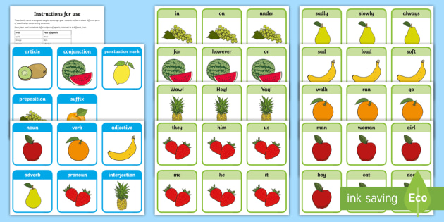 Fruit salad sentences Cut Outs