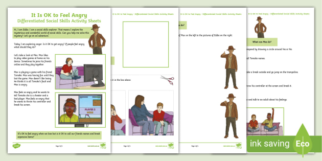 It Is OK to Feel Angry - Differentiated Activity Sheets