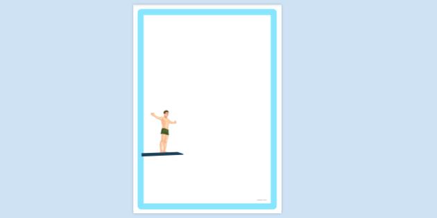 FREE! - Simple Blank Diving Board Page Border (teacher made)
