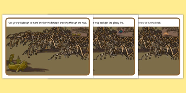 Australian Mangrove Animals Playdough Mats (teacher made)