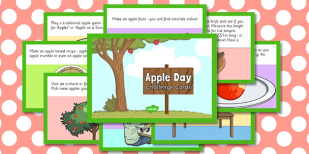Apple Day Challenge Cards (teacher made)