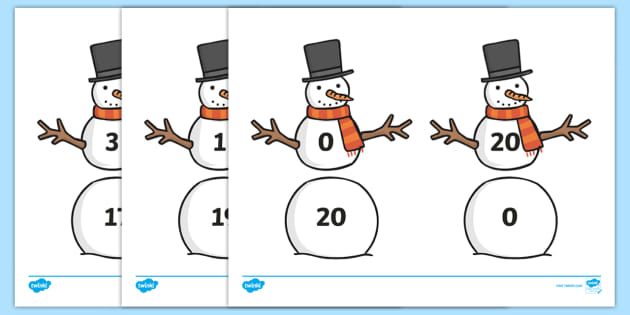 Snowman Number Bonds to Twenty (teacher made)