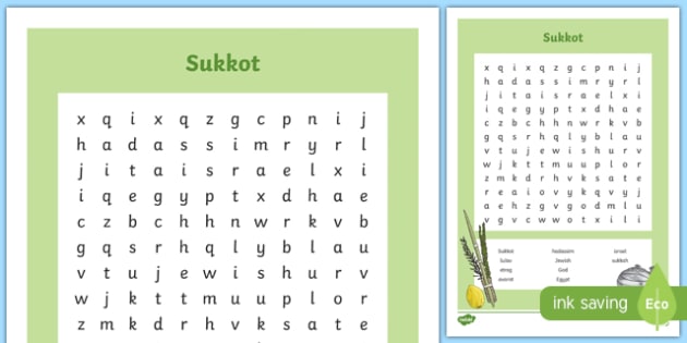 Sukkot Word Search (Teacher-Made)