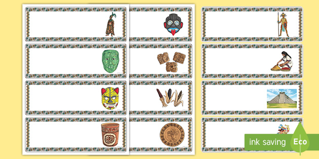 Maya Culture-Themed Labels (teacher made)