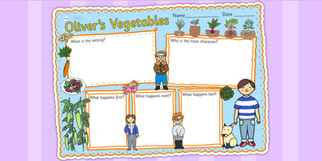 Oliver's Vegetables Book Review Writing Frame (teacher made)