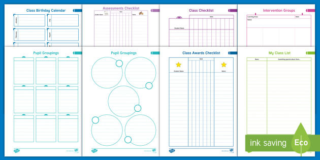 Editable Class Lists Resource Pack
