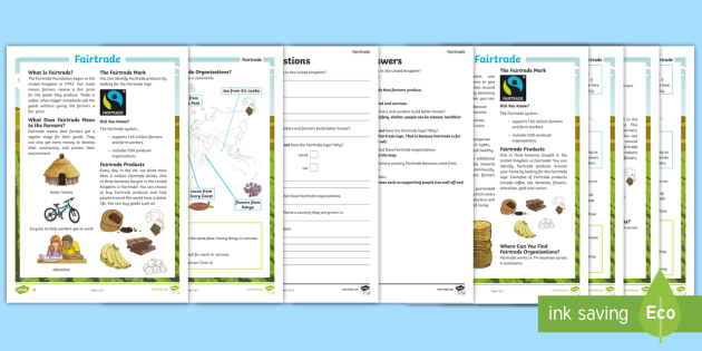 Fairtrade Differentiated Reading Comprehension Activity