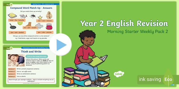 Year 2 English Revision Morning Starter Weekly PowerPoint Pack 2