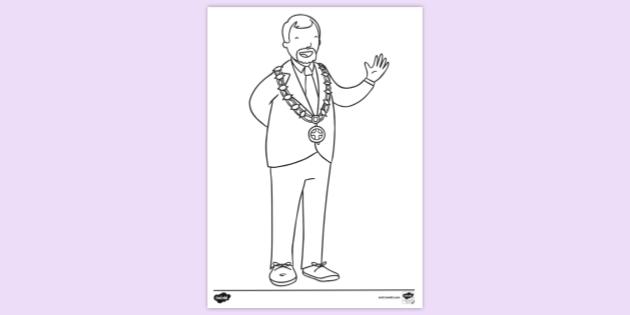 FREE! - Town Mayor Colouring Sheet | Colouring Sheets