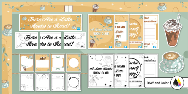 A Latte to Read Bulletin Board Pack (teacher made)