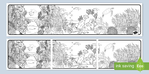 Ocean Life Collaborative Colouring Page (teacher made)