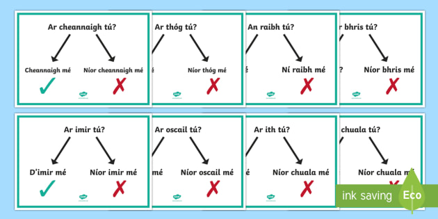 An Aimsir Chaite Ceisteanna agus Freagraí Display Posters GaeilgeAn Aimsir