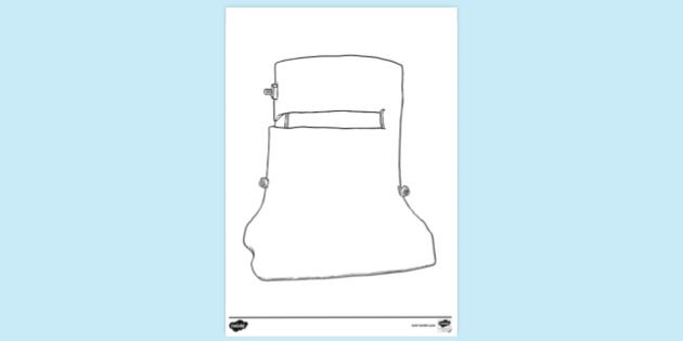 Ned Kellys Helmet No Detail For Writing | Colouring Sheets