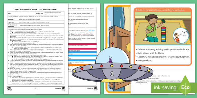 EYFS Maths: How Many? Counting and Estimation Game Whole Class Adult Input