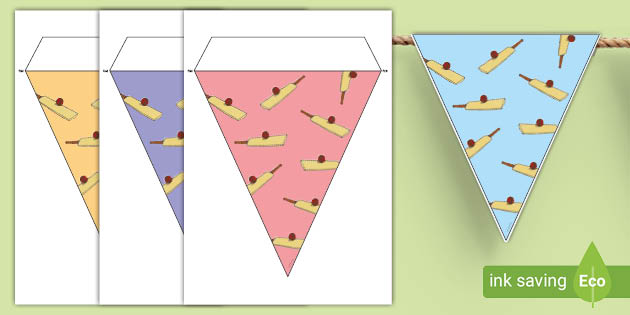 Cricket Bat and Ball Bunting - KS1