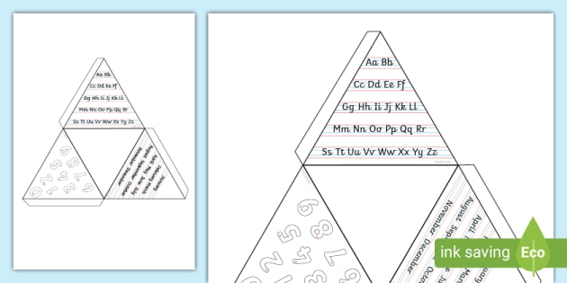 Handwriting, Number Formation and Days of the Week Pyramid Desk Promt DS