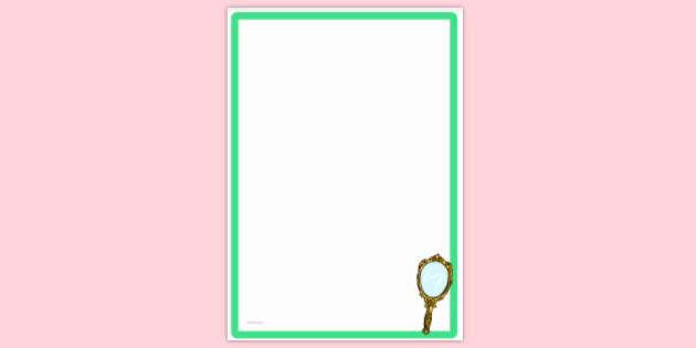 FREE! - * NEW * Simple Blank Hand Mirror Page Border | Page Borders ...