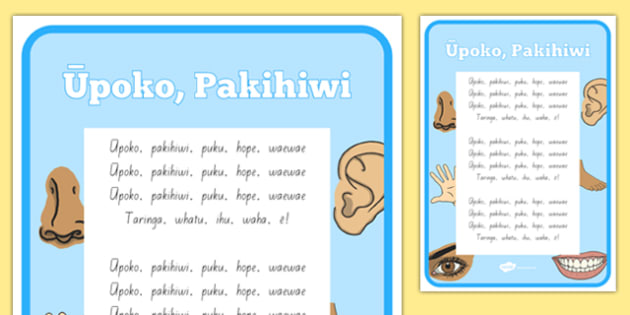 Te Reo Māori Head and Shoulders Song