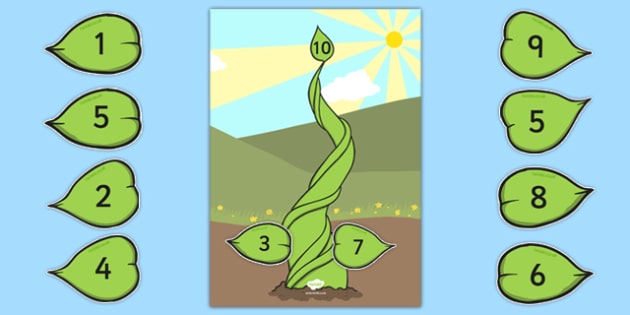 Addition Facts to 10 Beanstalk Activity (teacher made)