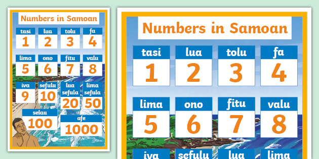 Numbers in Samoan Display Poster