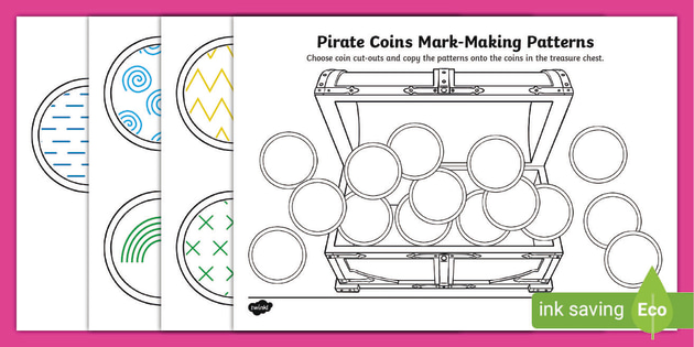 Pirate Coins Mark-Making Patterns Activity - Twinkl