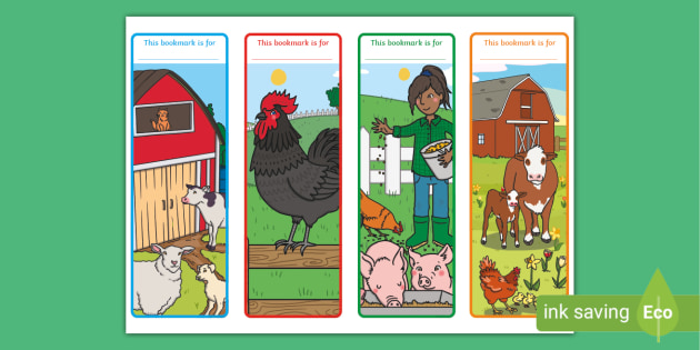 FREE! - Farm Animal Bookmarks (teacher made)