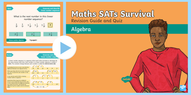 * NEW * SATs Survival: Year 6 Algebra Maths Revision Guide and