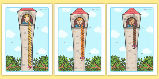 Rapunzel Measuring Length (in 5s) and Sorting Activity