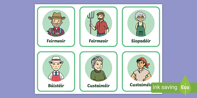 The Farm Shop Aistear Role-Play Badges Gaeilge
