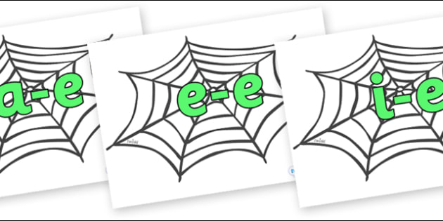 Modifying E Letters on Spiders Web (teacher made)