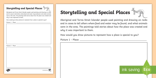 Storytelling and Special Places Worksheet (teacher made)