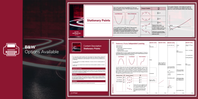 👉 Stationary Points Resource Pack (teacher made)
