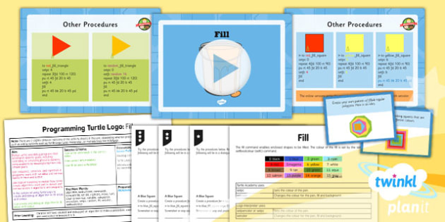 Computing: Programming Turtle Logo: Year 4 Fill Lesson Pack 4